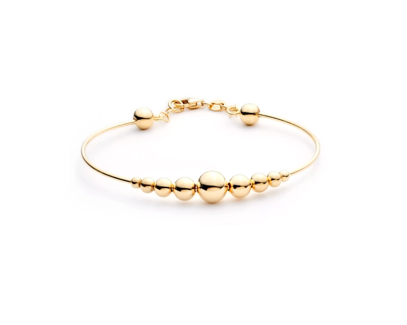 Bransoletka srebrna pozłacana z kulkami • Jubiler Schubert